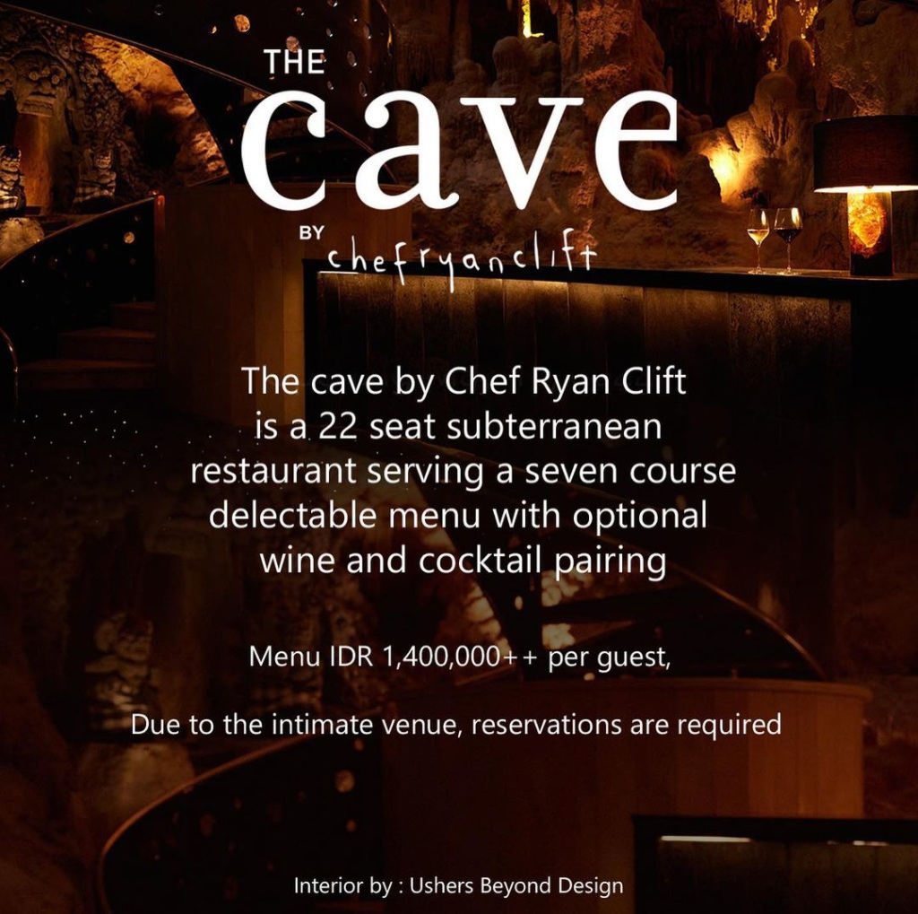 The Cave by Chef Ryan Clift@The Edge – Uluwatu 12:30-14:30/Thur-Sun ...